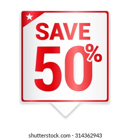 Save 50 Red Tag Stock Vector (Royalty Free) 314362943 | Shutterstock