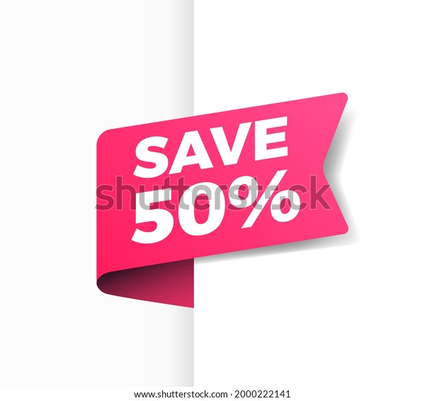 Save 50 Sale Shopping Vector Ribbon Stock Vector (Royalty Free ...