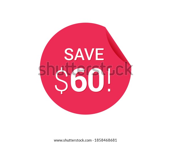Save 60 Dollars 60 Us Dollar Stock Vector (Royalty Free) 1858468681