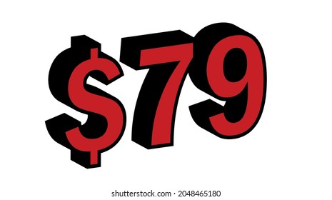 Save 79 Dollar 79 3d Red Stock Vector (Royalty Free) 2048465180 ...