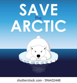 Save Arctic Polar Bear On Ice Stock Vector (Royalty Free) 396432448 ...
