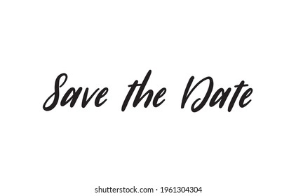 Save Date Calligraphy Style Typo Phrase Stock Vector (Royalty Free ...