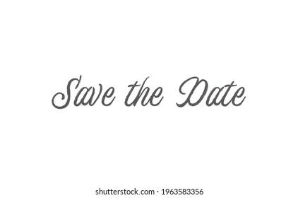 Save Date Calligraphy Style Typo Phrase Stock Vector (Royalty Free ...