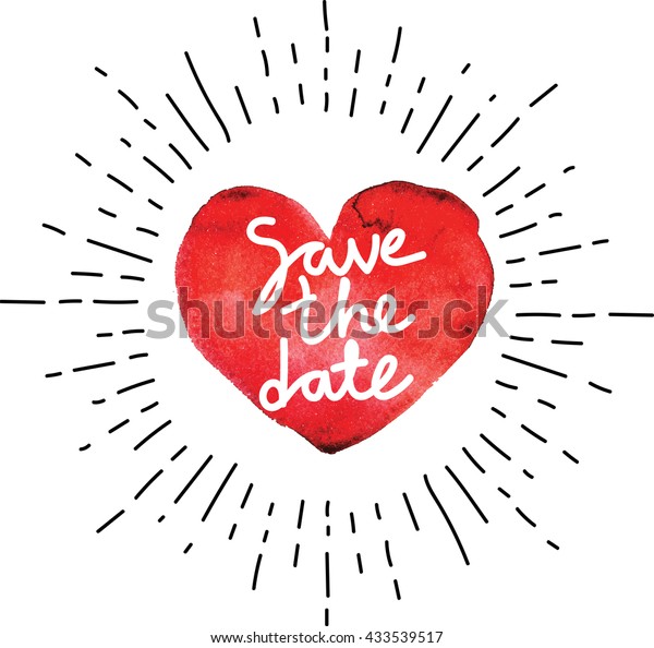 Save Date Heart Drawing By Hand Stock Vector (Royalty Free) 433539517