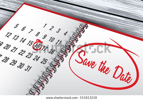 Save Date Mark On Calendar Vector Stock Vector (Royalty Free) 551813218 ...