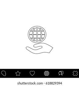 Save Earth Outline Simple Vector Icon Stock Vector (Royalty Free) 360924557