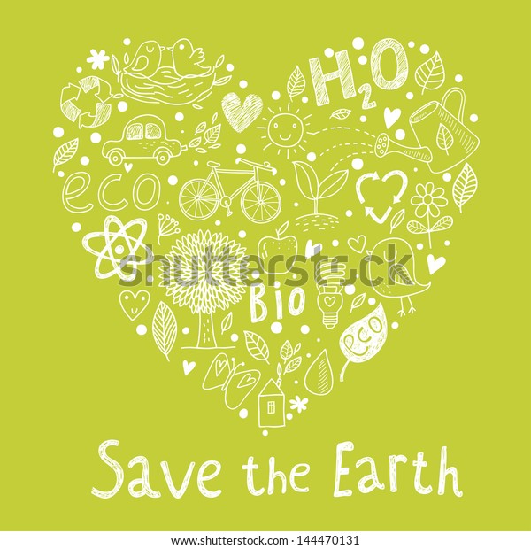 Save Earth Concept Ecology Wallpaper Made Stock Vector (Royalty Free ...