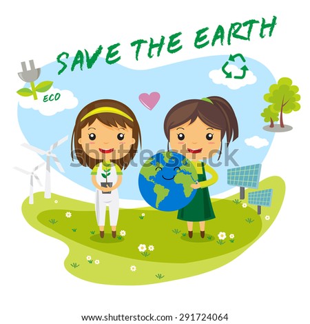 Стоковая векторная графика «Save Earth Save World Save Planet» (без ...