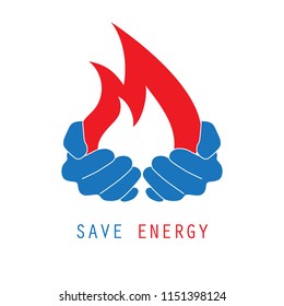 Save Energy Concept Icon Logo Hands Stock Vector (Royalty Free ...