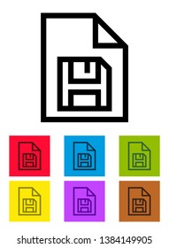 Save File Icon Different Color Background Stock Vector (Royalty Free ...