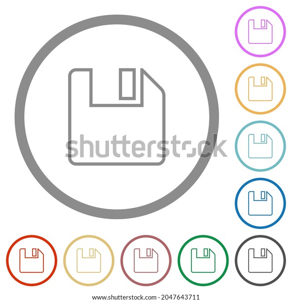 Save Floppy Outline Flat Color Icons Stock Vector (Royalty Free ...