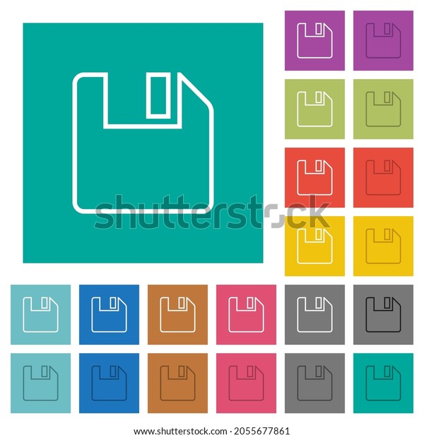 Save Floppy Outline Multi Colored Flat Stock Vector (Royalty Free ...