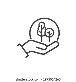 Save Forest Icon Outline Style Vector Stock Vector (Royalty Free ...