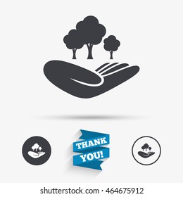 Save Forest Sign Icon Hand Holds Stock Vector (Royalty Free) 464675912 ...