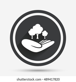 Save Forest Sign Icon Hand Holds Stock Vector (Royalty Free) 225090850 ...