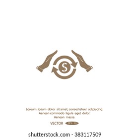 Save Icon Money Hands Stock Vector (Royalty Free) 383117509 | Shutterstock