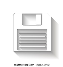 Save Icon White Vector Illustration Shadow Stock Vector (Royalty Free ...