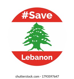 Save Lebanon Hashtag Rounded Flag Stock Vector (Royalty Free ...