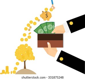 Save Money Tree Concept Stock Vector (Royalty Free) 331875248 ...