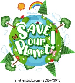 Save Our Planet Logo On Earth Stock Vector (Royalty Free) 2136943043 ...