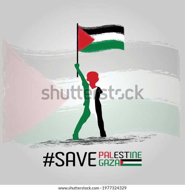 Save Palestine Save Gaza Vector Illustration Stock Vector (Royalty Free ...