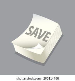 Save Paper Vector Illustration Stock Vector (Royalty Free) 293114768 ...