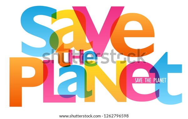 Save Planet Typography Banner Stock Vector (Royalty Free) 1262796598