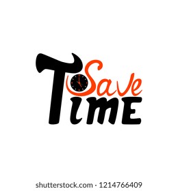 Save Time Hand Lettering Watch Dial Stock Vector (Royalty Free ...