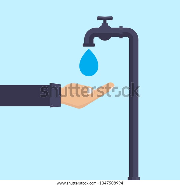 Save Water Concept Hand Hold Water Stock Vector (Royalty Free ...
