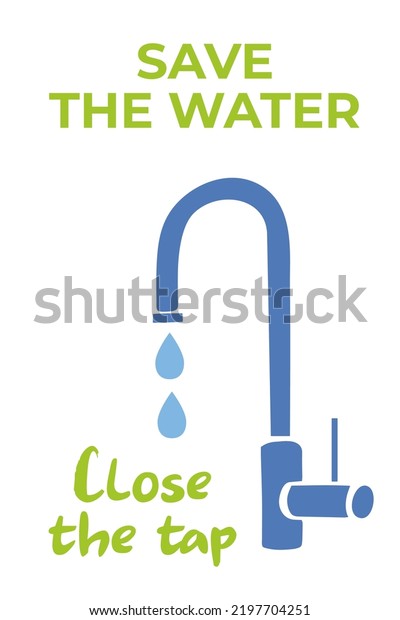 Save Water Design Vector Illustration Concept Stock Vector (Royalty ...