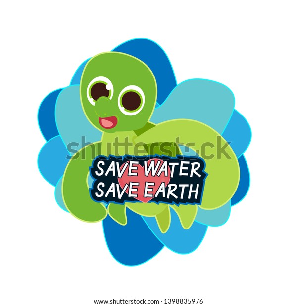 Save Water Save Earth Quotes World Stock Vector Royalty Free