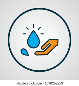 Save Water Icon Colored Line Symbol Stock Vector (Royalty Free ...