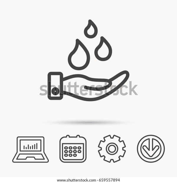Save Water Icon Hand Water Drops Stock Vector (Royalty Free) 659557894 ...