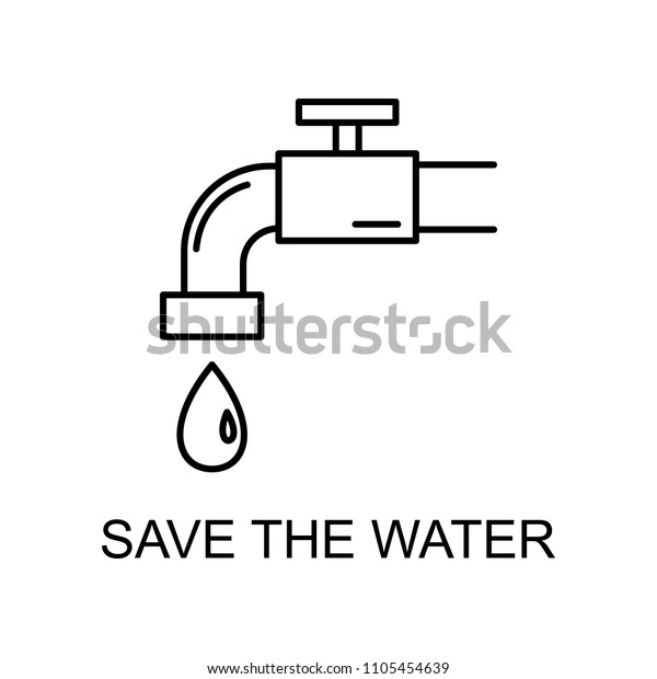 Save Water Outline Icon Element Enviroment Stock Vector (Royalty Free ...