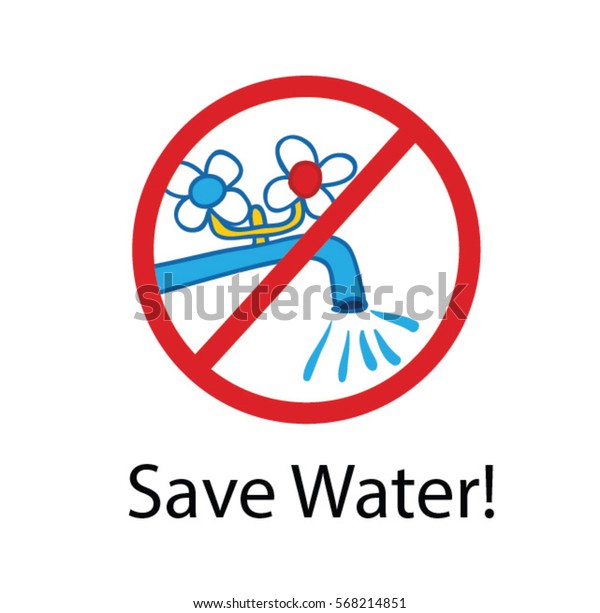 Save Water Sign Vector Illustration Vector De Stock Libre De Regalías