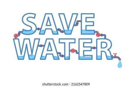 Save Water Words Waves Inside Letters Stock Vector (Royalty Free ...