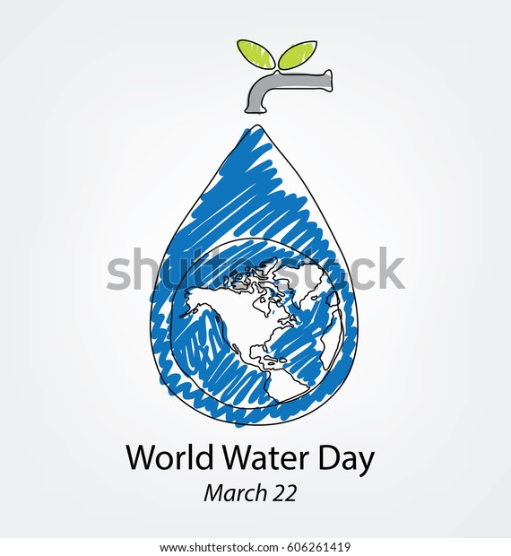 Save Water World Water Day Concept Stock Vector (Royalty Free) 606261419