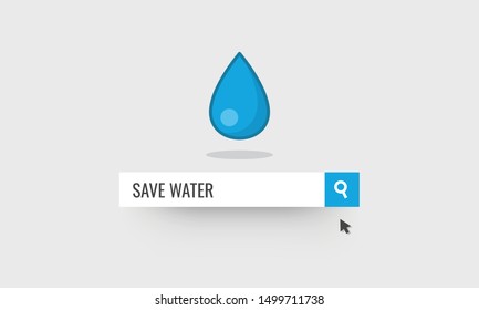 Save Water Written On Browser Search Stock Vector (Royalty Free ...
