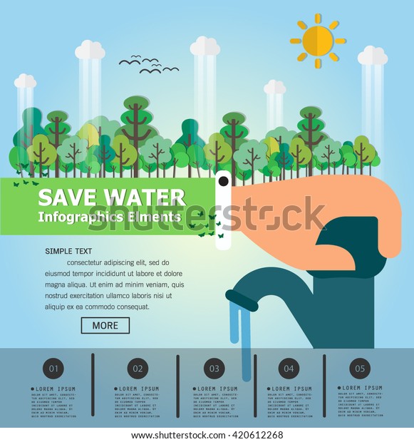 Save Waterinfographicsvector Illustration Stock Vector (Royalty Free ...