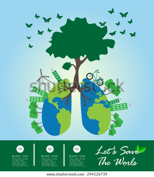 Save World Go Green Concept Vector Stock Vector (Royalty Free) 294526739