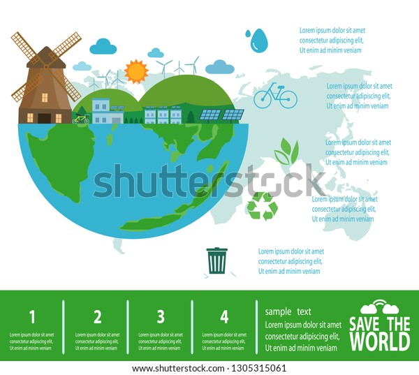 Save World Infographic Save Planet Earth Stock Vector (Royalty Free ...