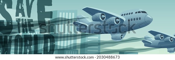 Save World Poster Concept Air Pollution Stock Vector (Royalty Free ...