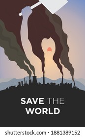 Save World Poster Design Double Meaning Stock Vector (Royalty Free ...