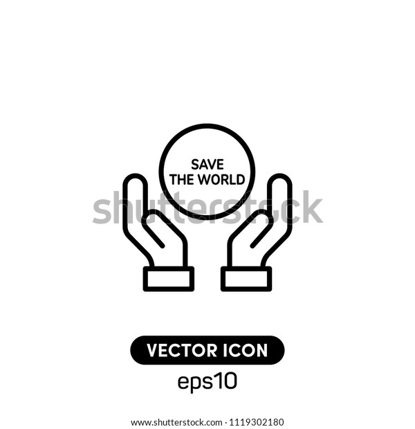 Save World Vector Icon Illustrationuiuxwhite Backroundpremium Stock ...