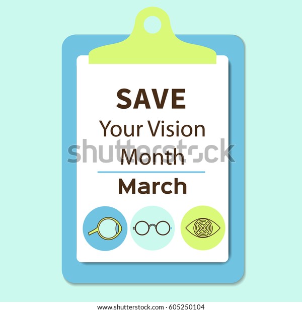 Save Your Vision Month Awareness Sign Stock Vector (Royalty Free ...