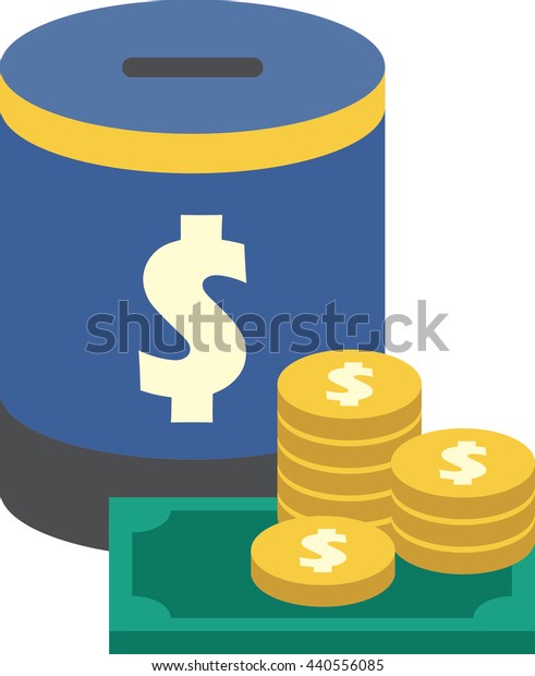 Saving Box Vector Money Flat Design Stock Vector (Royalty Free) 440556085