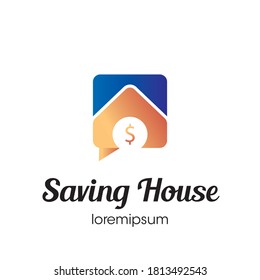Saving House Logo Symbol Template Design Stock Vector (Royalty Free ...