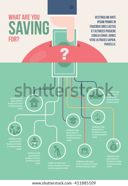 Saving Money Infographic Stock Vector (Royalty Free) 411885109 ...