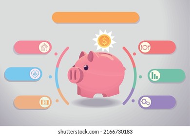 Saving Money Infographic Different Steps Stock Vector (Royalty Free ...