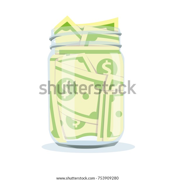Saving Money Jar Vector Illustration Stock Vector (Royalty Free) 753909280